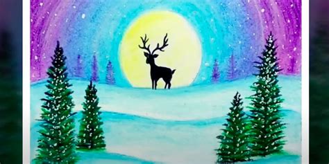 Пейзаж зимний как нарисовать карандашом