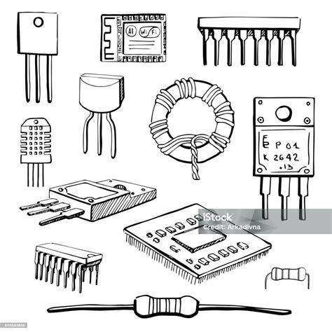 Ensemble De Composants Électroniques Transistor Inducteur Puce Électronique Capteur Module Wifi