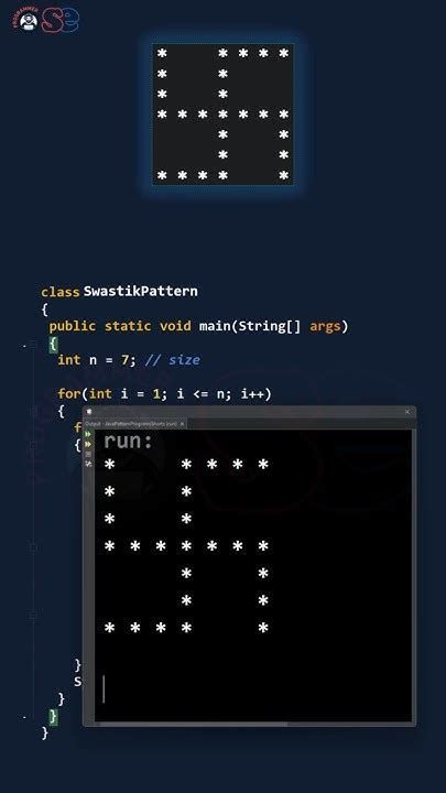 Swastik Pattern Program Code Pattern Program In Java In Less Than A