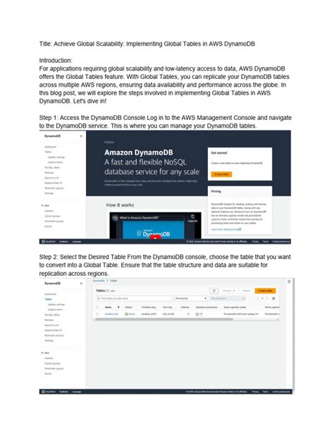 Aws Labimplement Global Tables Pdf Amazon Web Services