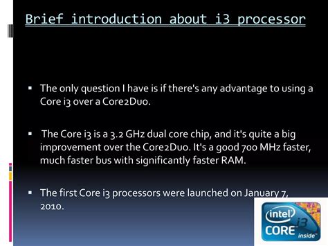 Intel Processor I3 To I7 Ppt