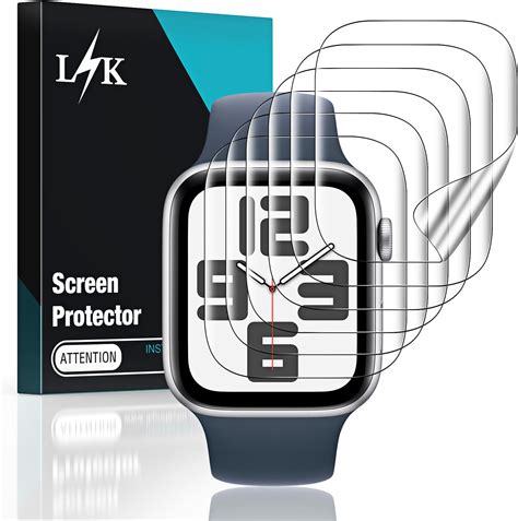 Lϟk 6 Pack Tpu Screen Protector For Apple Watch 44mm Se Series 654 Anti Scratch