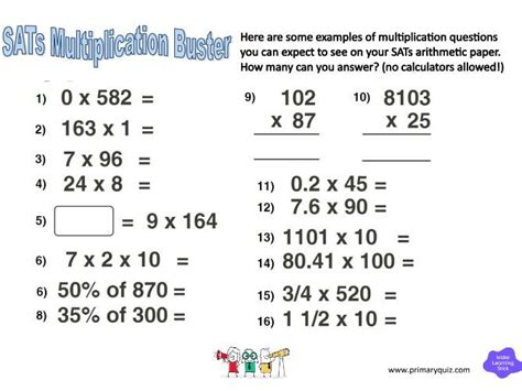 Sats Multiplication Buster Teaching Resources