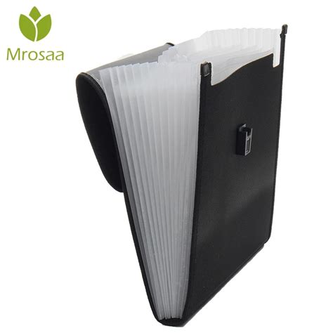 Mrosaa 1pc Plastic Expanding File Briefcase Document Folder A4 Storage