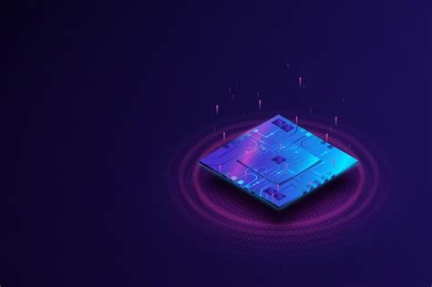 Premium Vector Realistic Microchip Processor Background