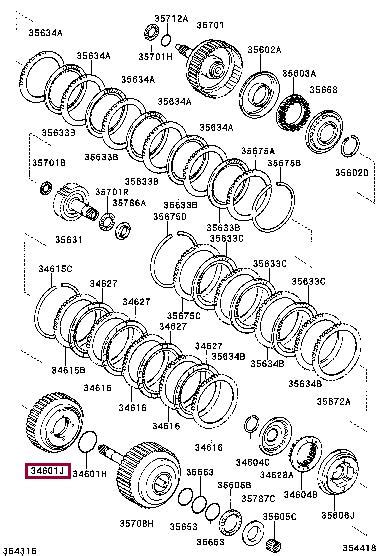 3460133021 Toyota Drum Sub Assy Overdrive Direct Clutch 34601 33021 купить цена Existua