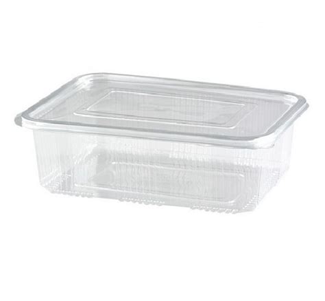 1500ml Rectangular Containers With Hinged Lids Clear Jenpak Ltd