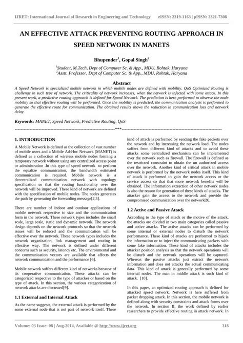 Pdf An Effective Attack Preventing Routing Approach In Speed Network In Manets Dokumentips