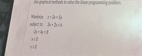 Solved Use Graphical Methods To Solve The Linear Programming