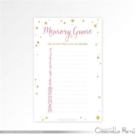 Twinkle Twinkle Little Star Memory Game Printable