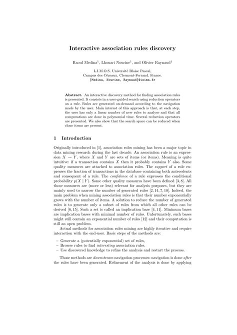 Pdf Interactive Association Rules Discovery