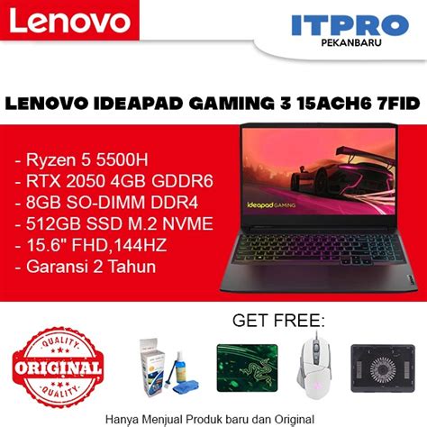 Jual LENOVO IDEAPAD GAMING ACH FID NOTEBOOK GAMING RYZEN H RTX Shopee Indonesia