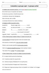 Verbe groupe verbal CM1 Cycle 3 Exercice évaluation révision leçon