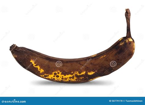 Primo Piano Di Una Banana Troppo Matura Con Ombra Fotografia Stock