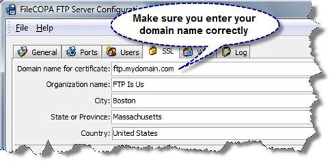 FileCOPA FTP Server Configuring SSL