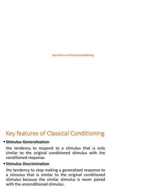 Key Features Of Classical Conditioning Pdf