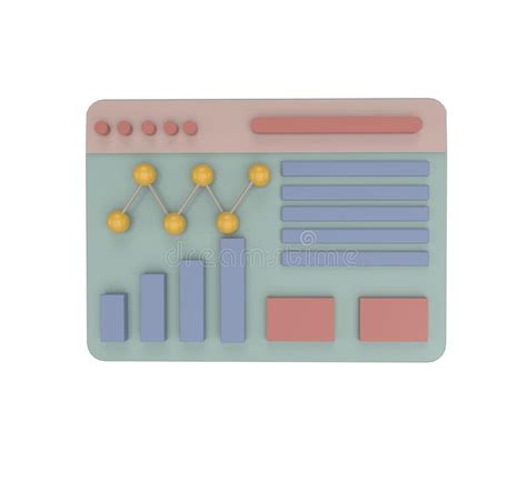 minimal 3d illustration data analysis financial report chart and web