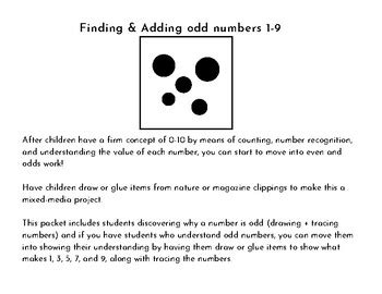 Finding Adding Odd Numbers 1 9 By Afrocentric Montessori TPT