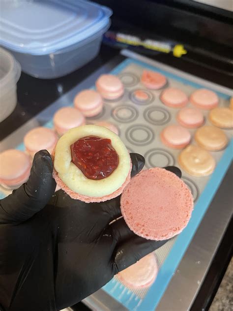 Italian Macrons Filled With White Chocolate Ganache And Homemade