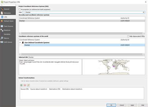 Coordinate System Project CRS Doesn T Work OTF Geographic Information Systems Stack Exchange