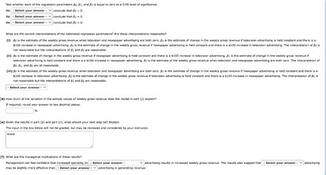 test whether each of the regression parameters β0βrβ1