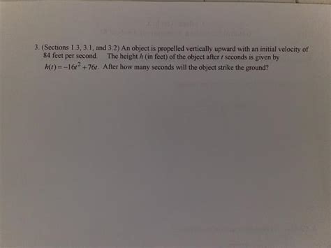 solved 3 sections 1 3 3 1 and 3 2 an object is propelled