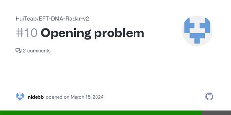 Opening Problem Issue Huiteab Eft Dma Radar V Github