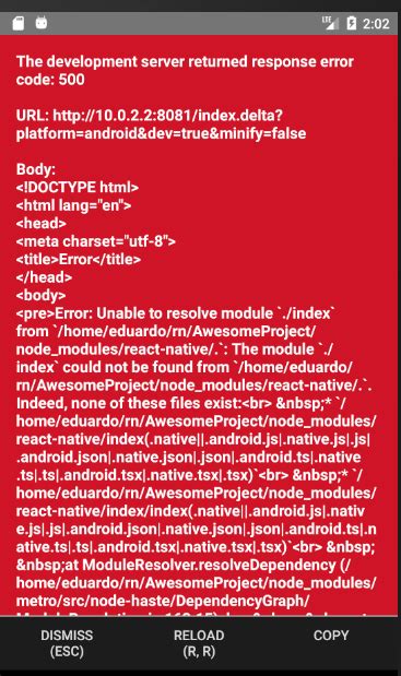 Cant Run A Fresh New Project Unable To Resolve Module Index