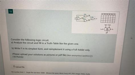solved 13 aut consider the following logic circuit a