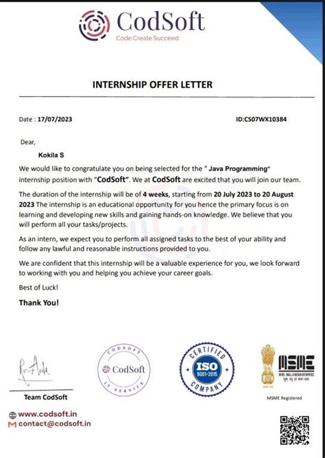 kokila suresh on linkedin intern codsoft