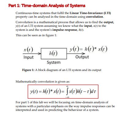 Solved Part Time Domain Analysis Of Systems Chegg
