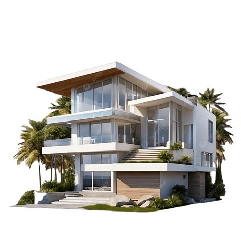 포함된 흰색 배경 3d 그림 클리핑 경로에 격리된 현대 집 흰색 배경 3d 그림에 고립 된 현대 집 클리핑 경로 포함 외딴 Png 일러스트 및 이미지 에 대한 무료