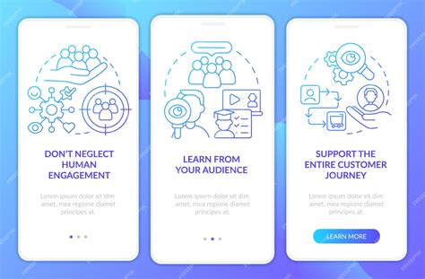 Premium Vector People First Mindset Blue Gradient Onboarding Mobile