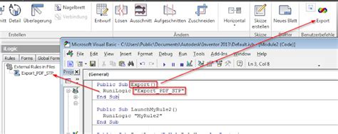 Autodesk Inventor Faq Inventor Programmcode Ilogic Und Vba Abspeichern Und Ausführen Lassen
