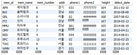 [ sql 스터디 1주차 ] sql 기본 문법