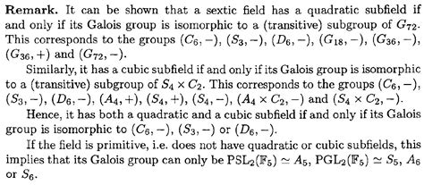 Galois Groups Of Sextic Fields With Quadradic Andor Cubic Subfields