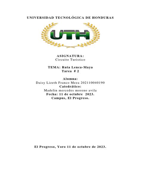 Tarea 2 Ruta Lenca Maya Pdf