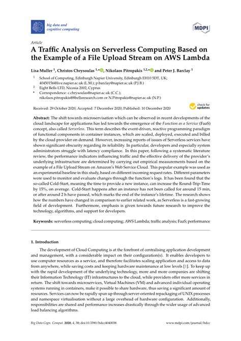 Pdf A Traffic Analysis On Serverless Computing Based On The Example