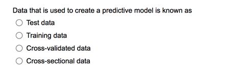 solved data that is used to create a predictive model is