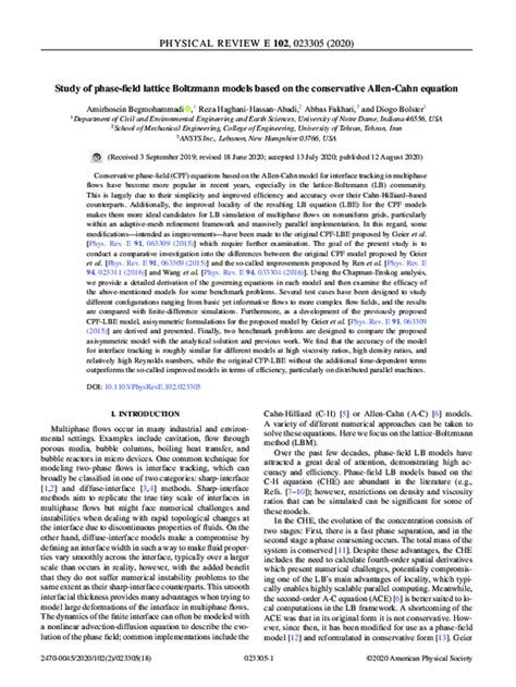 (PDF) Study of phase-field lattice Boltzmann models based on the ...
