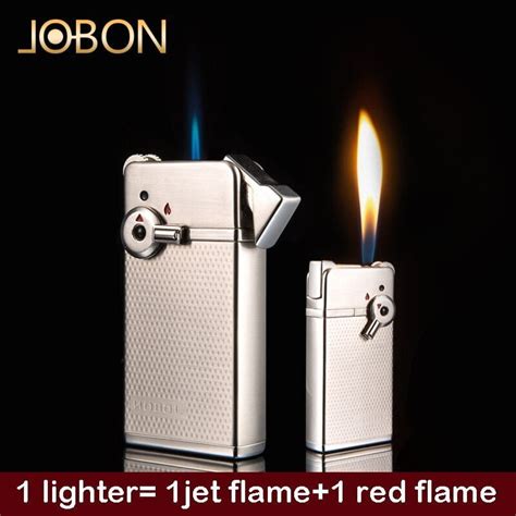 Jobon Two Flames Lighter Butane Torch Smoking Ts Lighters For Men