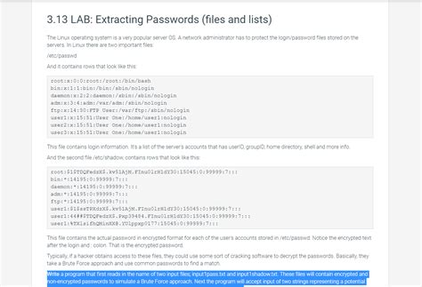 Solved 313 Lab Extracting Passwords Files And Lists The