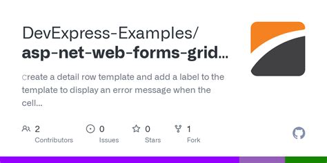 Github Devexpress Examples Asp Net Web Forms Grid Display Custom Error Message In Detail Row
