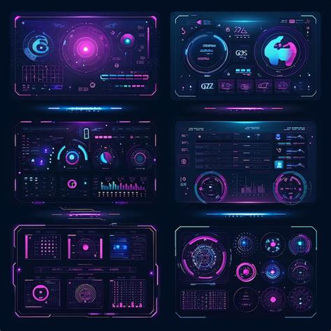 Premium Photo Design Of Futuristic Info Hub Panel Design With Sleek Holograms And In Frame