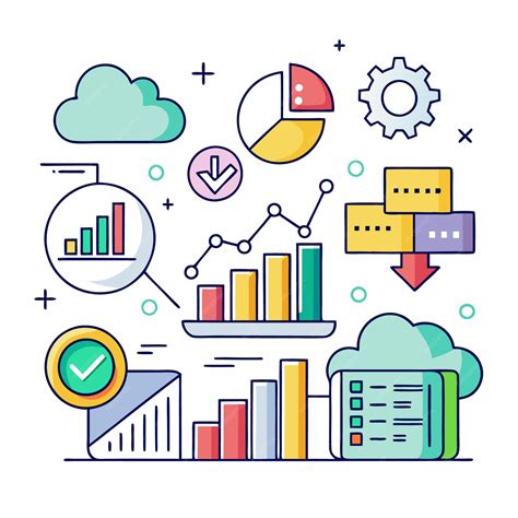 cloud computing and data analysis concept with graphs and charts
