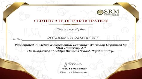 ramya sree potakamuri on linkedin srmworkshop srmevent srmtoday