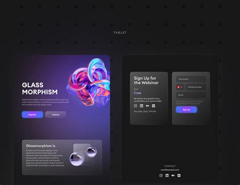 Glassmorphism Website Design Uiux Behance
