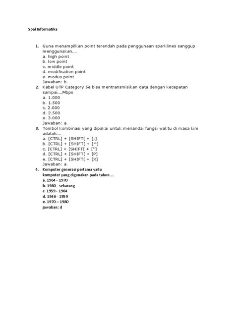 Soal Informatika Pdf