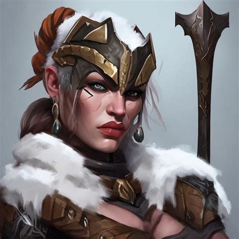 Concept Art Female Goliath Barbarian Portrait Shot D