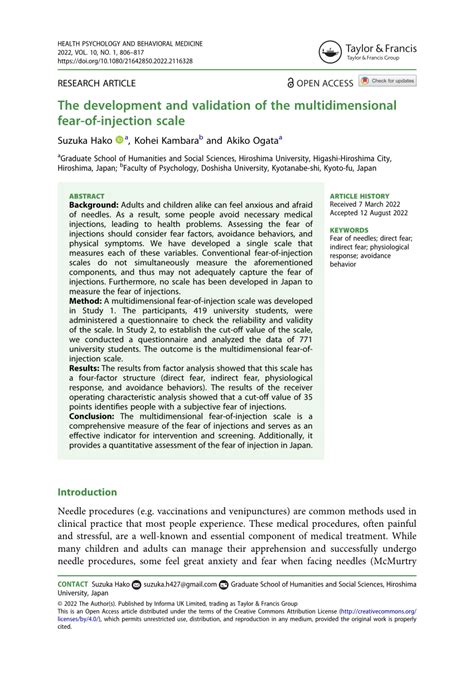 pdf the development and validation of the multidimensional fear of